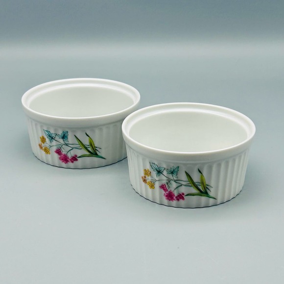 Heritage | Kitchen | Heritage Porcelain Ovenware Floral Design Ramekins 2 Piece | Poshmark